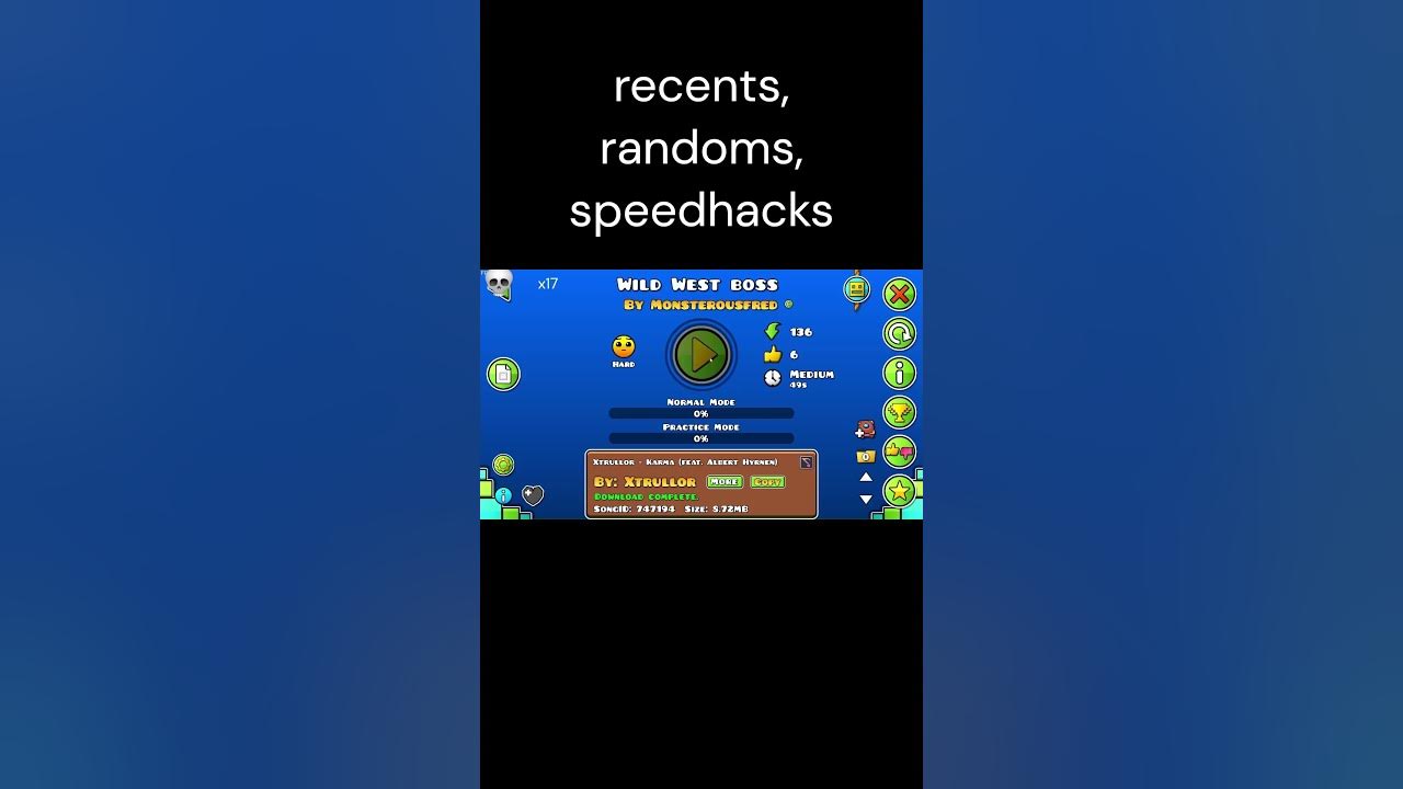 Recents, randoms and speedhacks #geometrydash #gd #shorts - YouTube