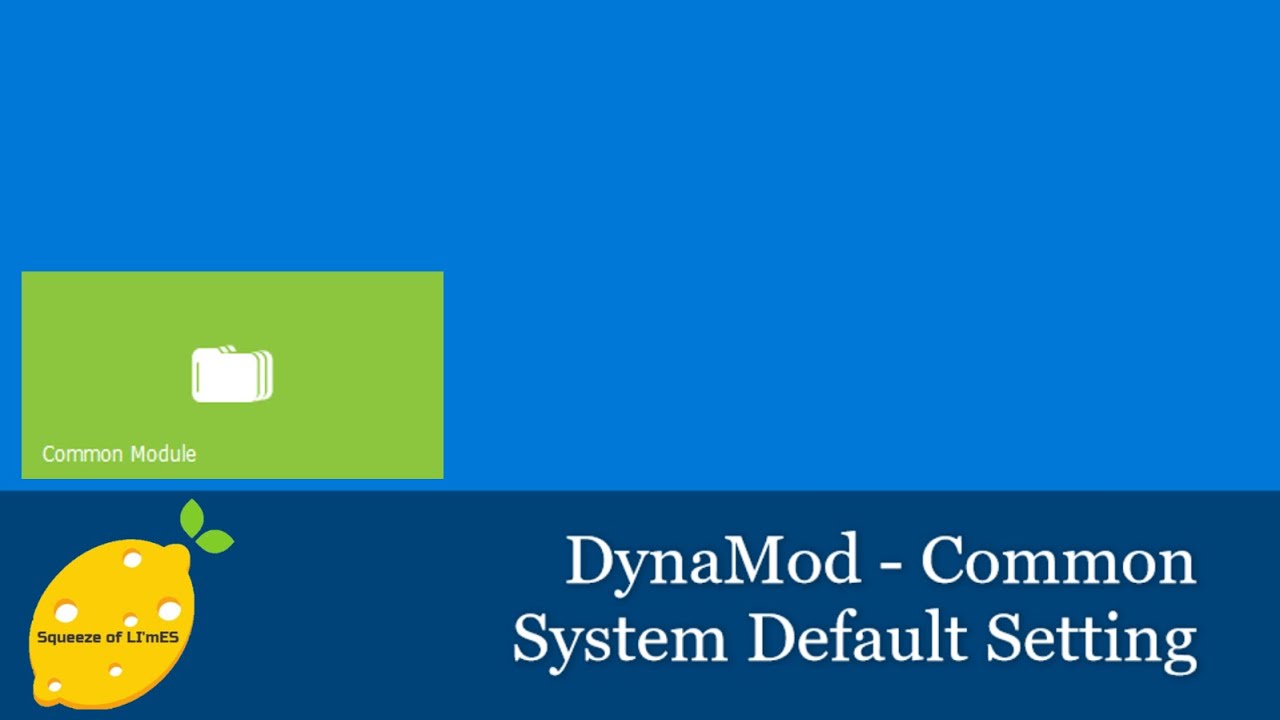 DynaMod - System Default Setting - YouTube