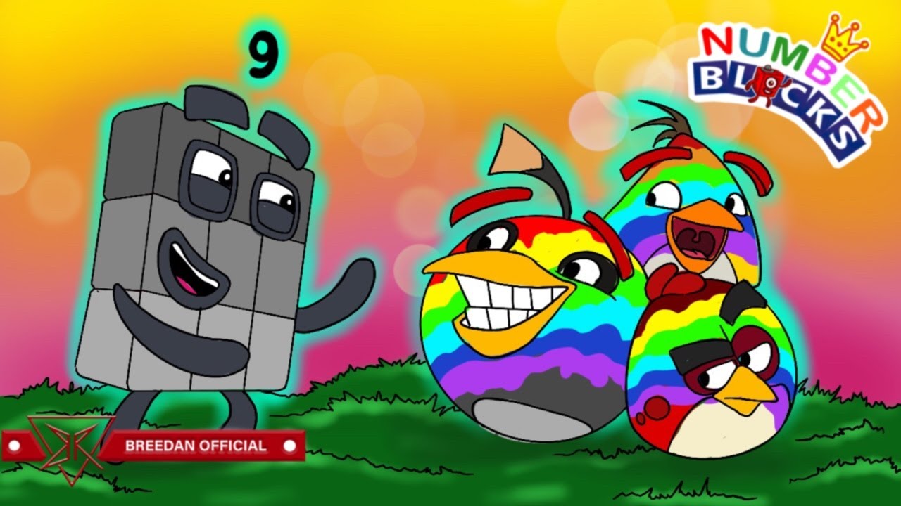 Numberblocks 9 Beautiful Meet the Angrybird Rainbow Mmmmm Intro ...