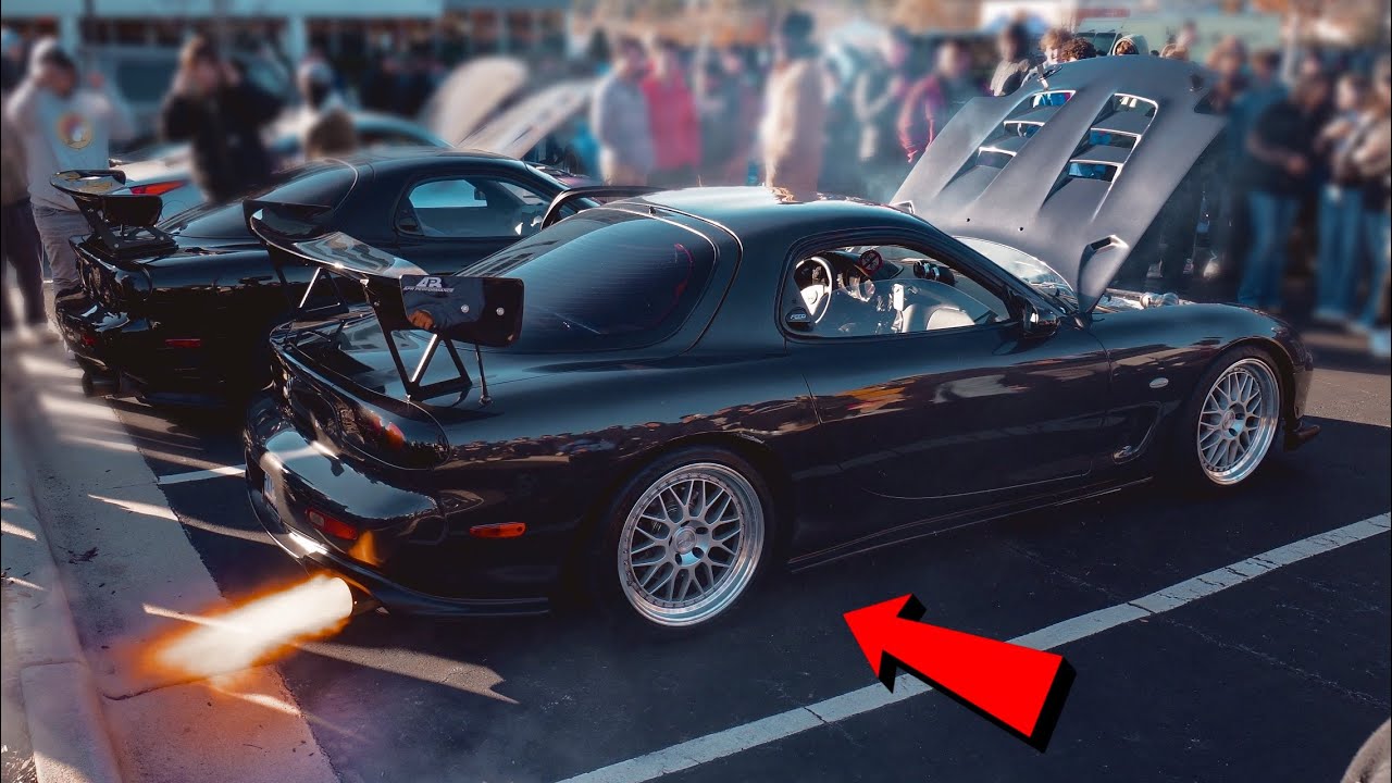 Single Turbo Rx7 Shoots INSANE Flames | Roasting Cars and Cars And ...