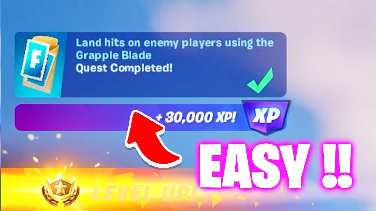Land hits on enemy players using the Grapple Blade Fortnite - YouTube