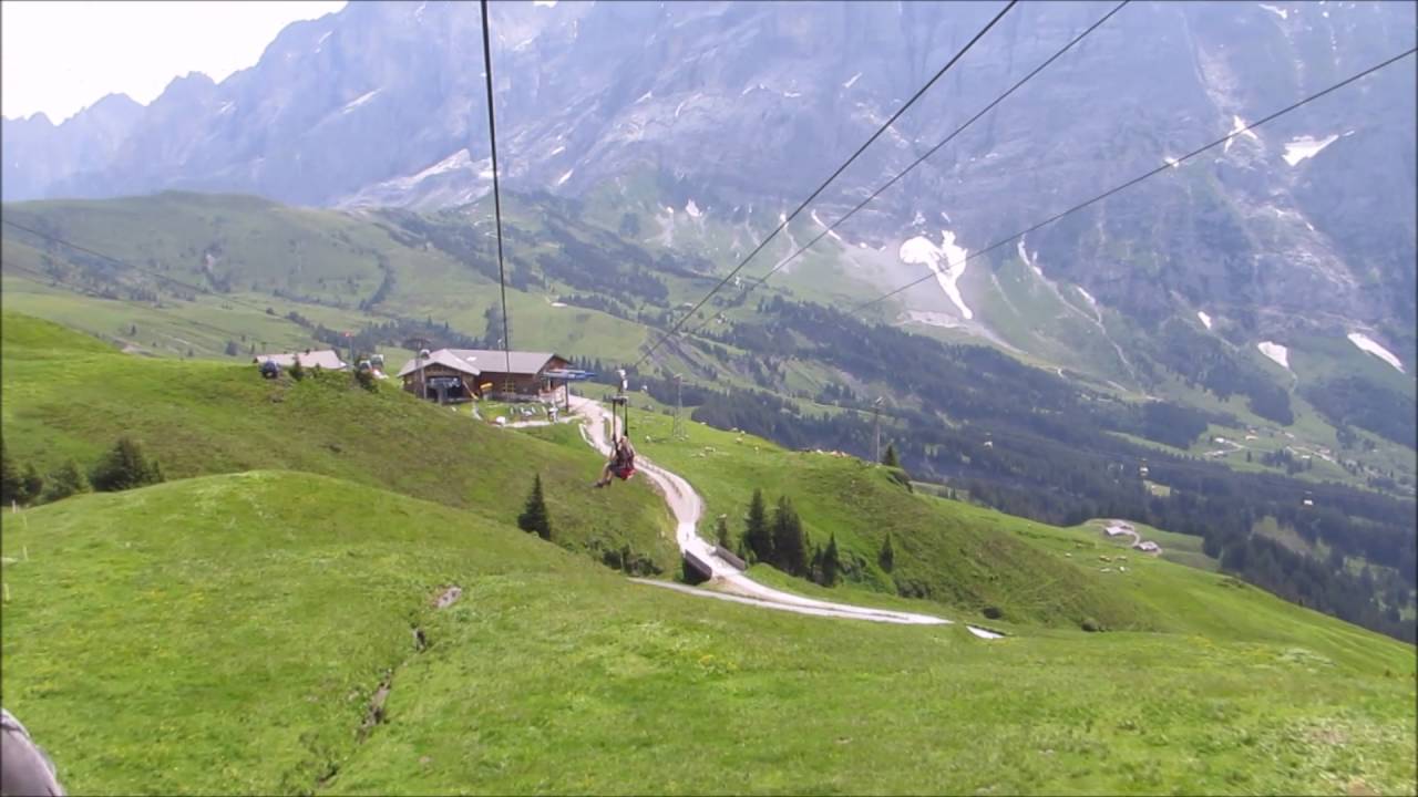 Grindelwald First zip line - YouTube
