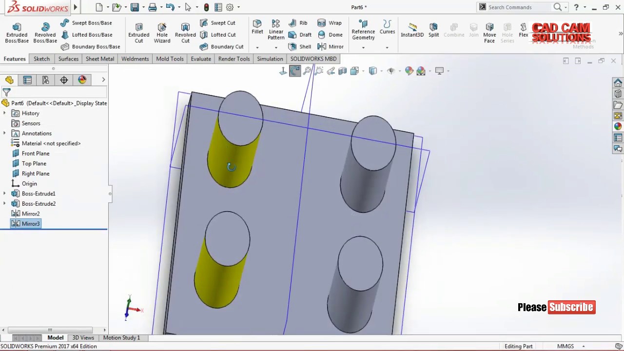 SolidWorks MIRROR All Options YouTube SolidWorks MIRROR All Options YouTube