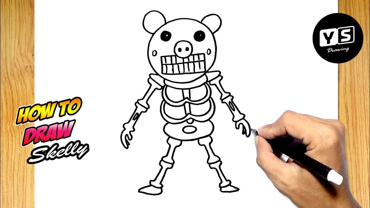 How to draw Skelly from Roblox Piggy - YouTube