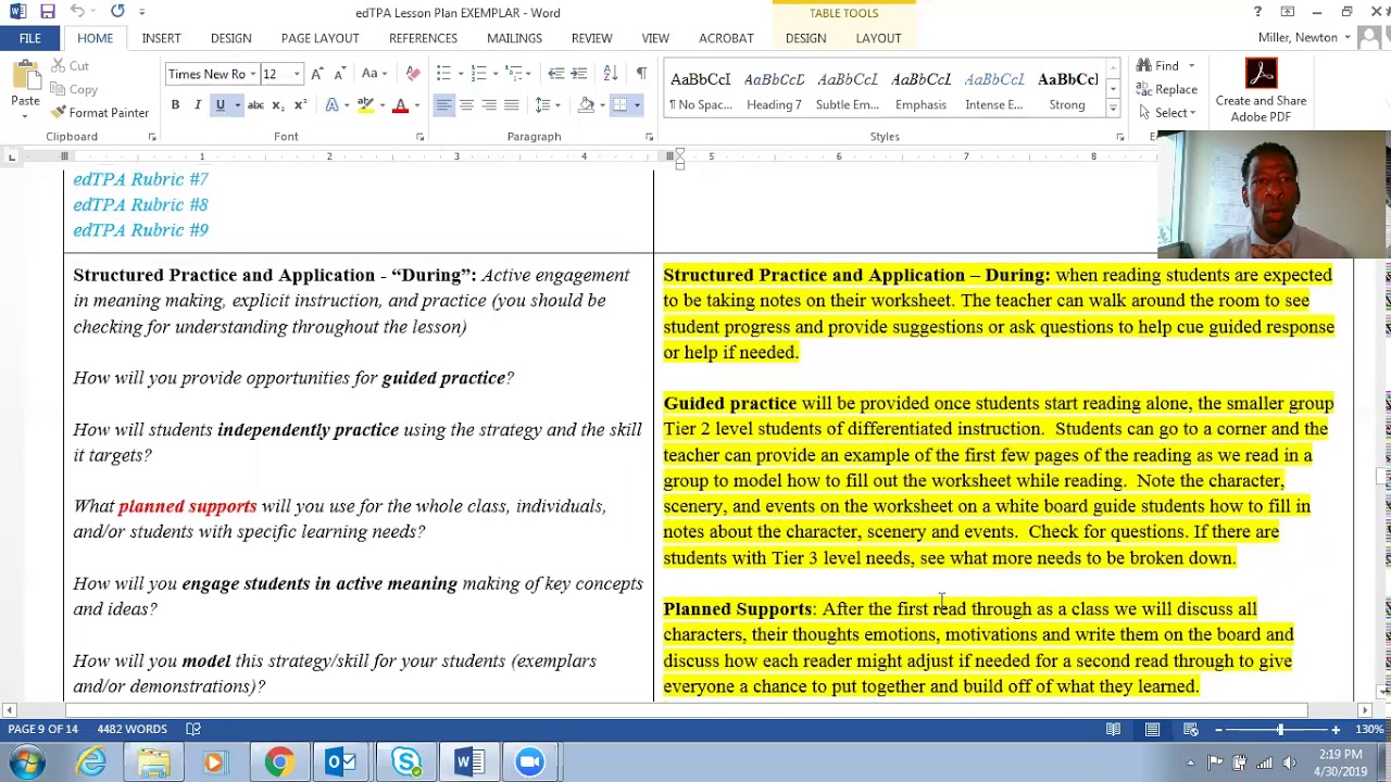 EXTENDED EdTPA Lesson Plan Template Overview YouTube EXTENDED EdTPA Lesson Plan Template Overview YouTube