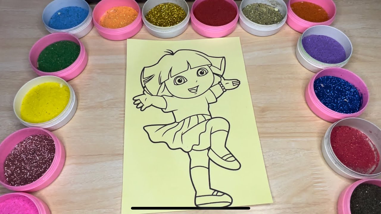 SAND PAINTING ART ~ COLORING DORA THE EXPLORER ~ DORA THE BALLERINA ...