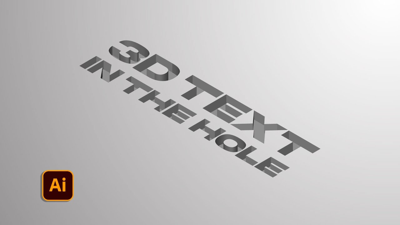 3D Deep Text Hole Effect | Adobe Illustrator #tutorial - YouTube