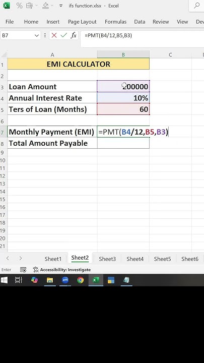 emi calculator in excel 😲| how to calculate emi in excel - YouTube