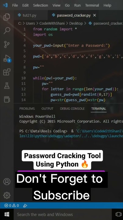 Password Cracker Using Python Short Short Youtubeshorts Ytshorts Programming Python Youtube