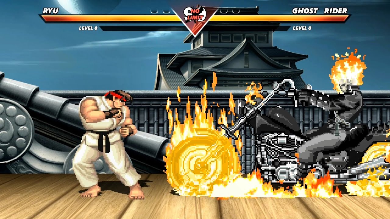 RYU vs GHOST RIDER - Highest Level Awesome Fight! - YouTube