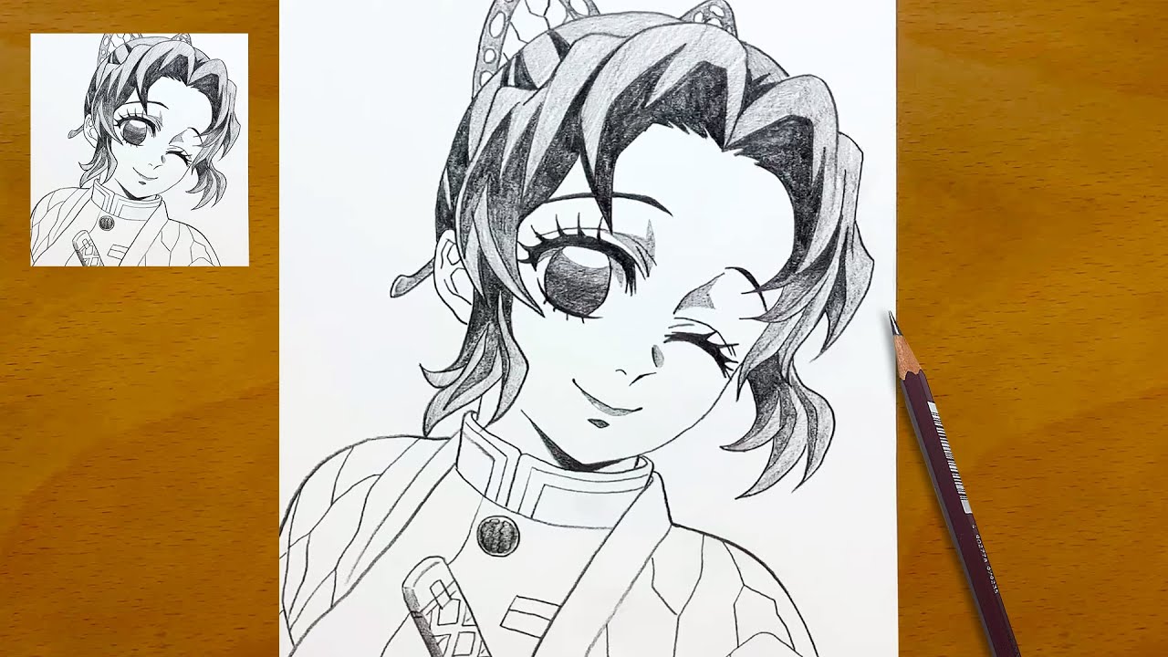 Anime Sketch | How to Draw Shinobu Kocho from Demon Slayer ...