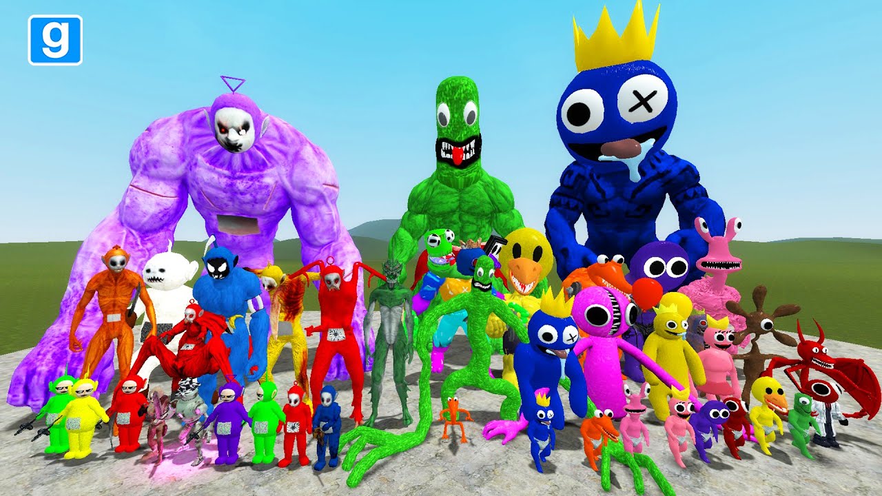 ALL SLENDYTUBBIES FAMILY VS RAINBOW FRIENDS & GARTEN OF BANBAN In Garry ...