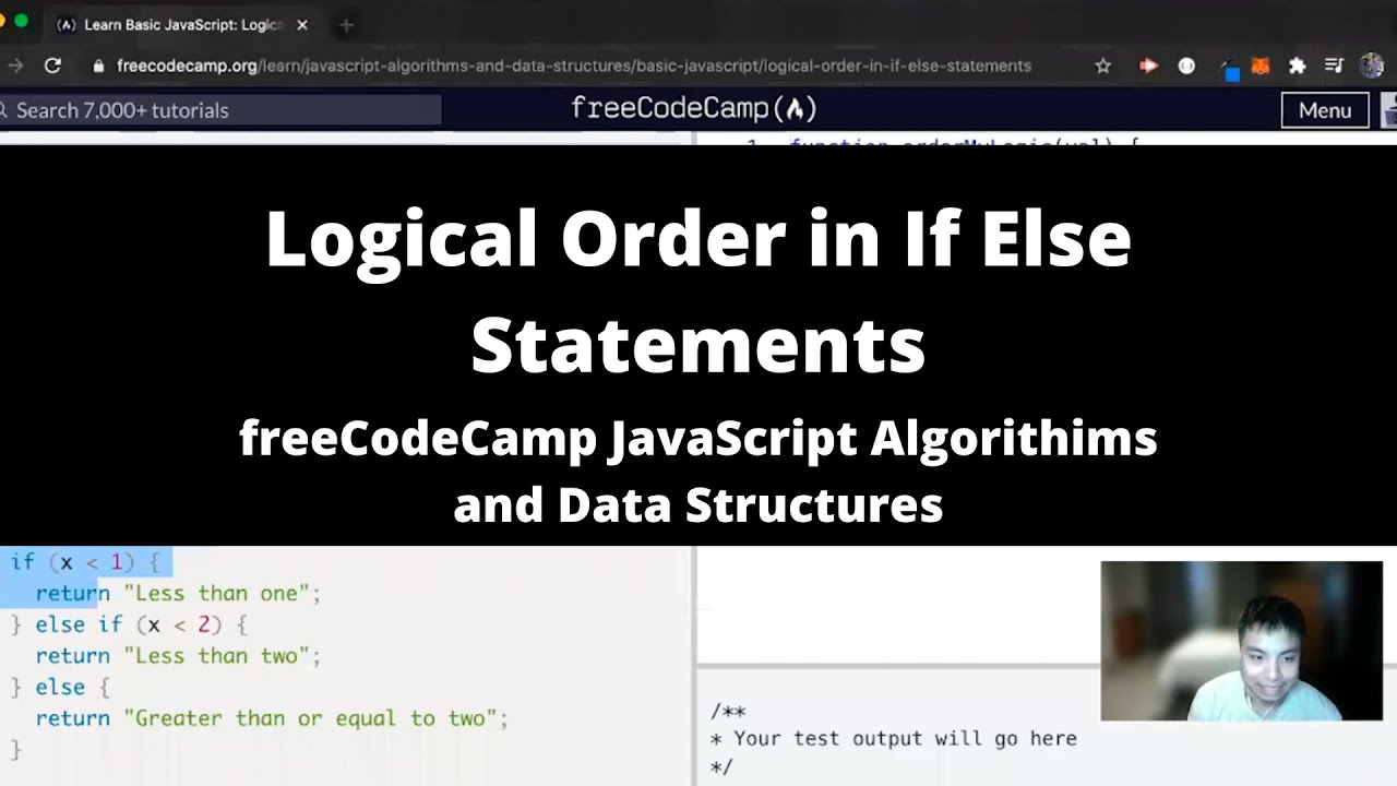 Logical Order In If Else Statements Basic Javascript Freecodecamp