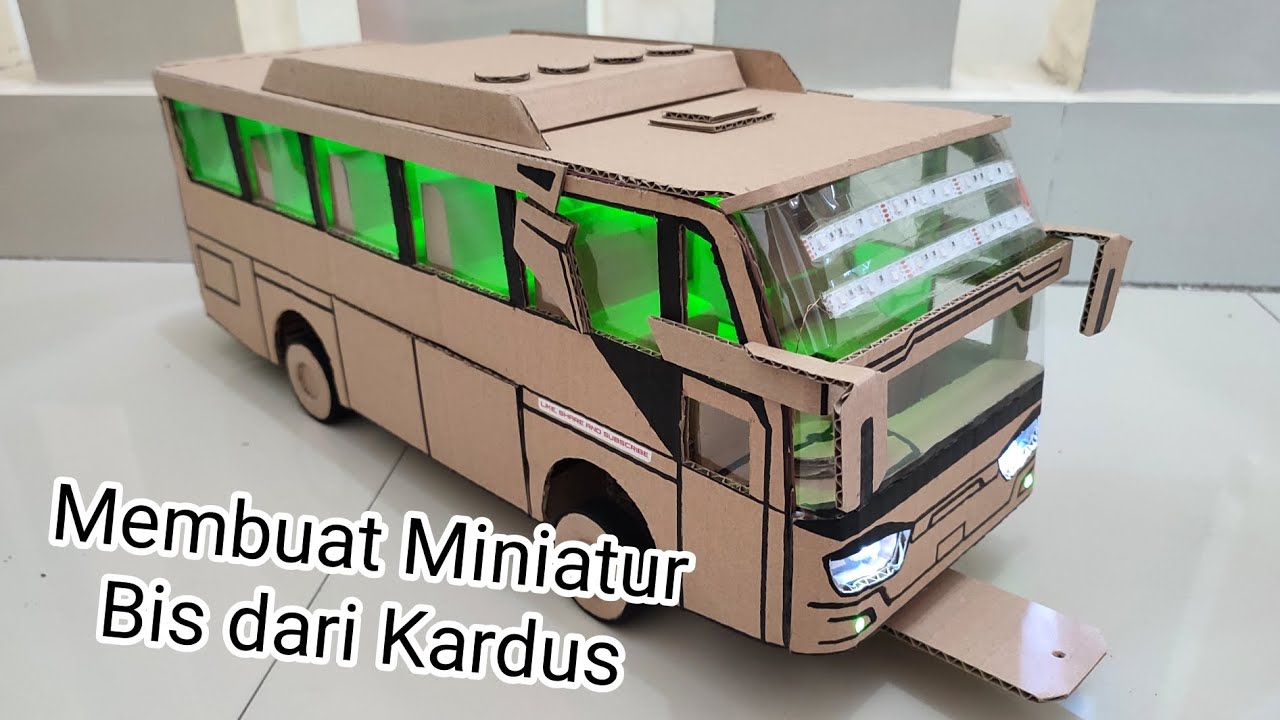 Wow‼️ Membuat Miniatur Mobil Bis dari Kardus ada Lampunya | Miniatur ...