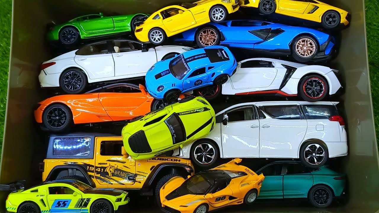 Box Full Of Model Cars, Lamborghini, Rolls Royce, Lexus, Volvo, Hyundai ...