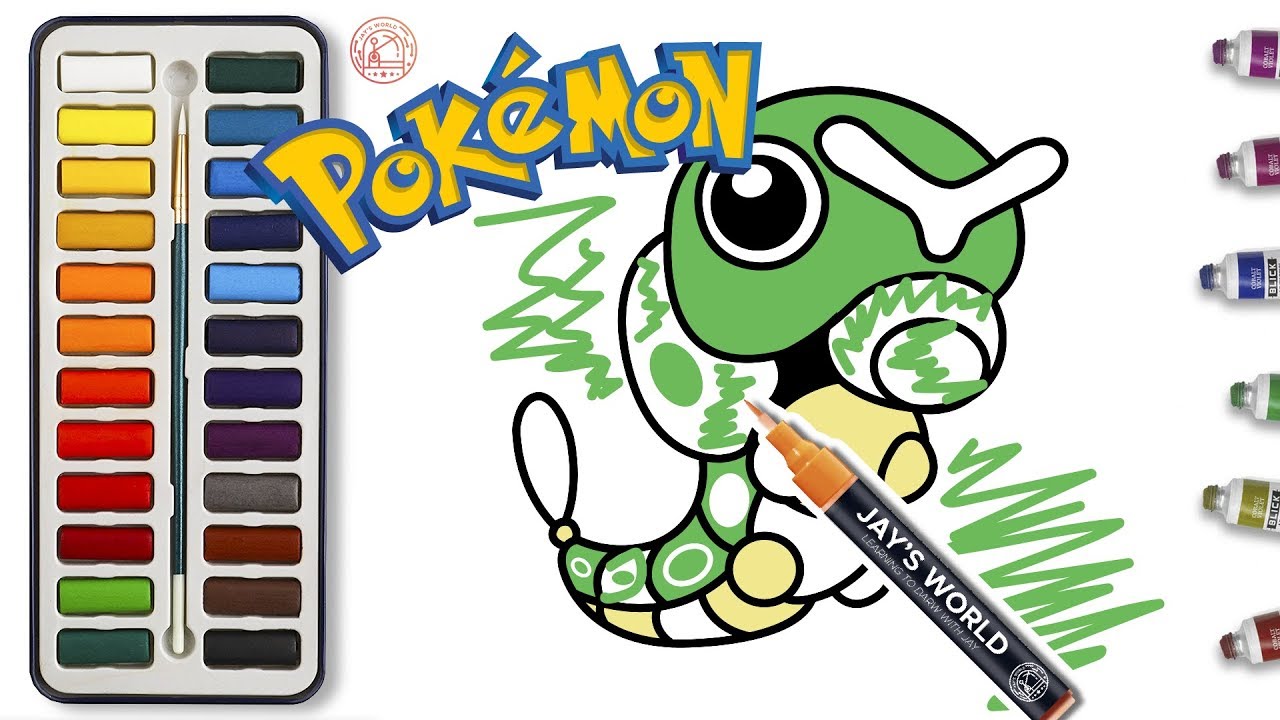HOW TO DRAW CATERPIE ★POKEMON COLORING PAINTING FOR CHILDREN - YouTube