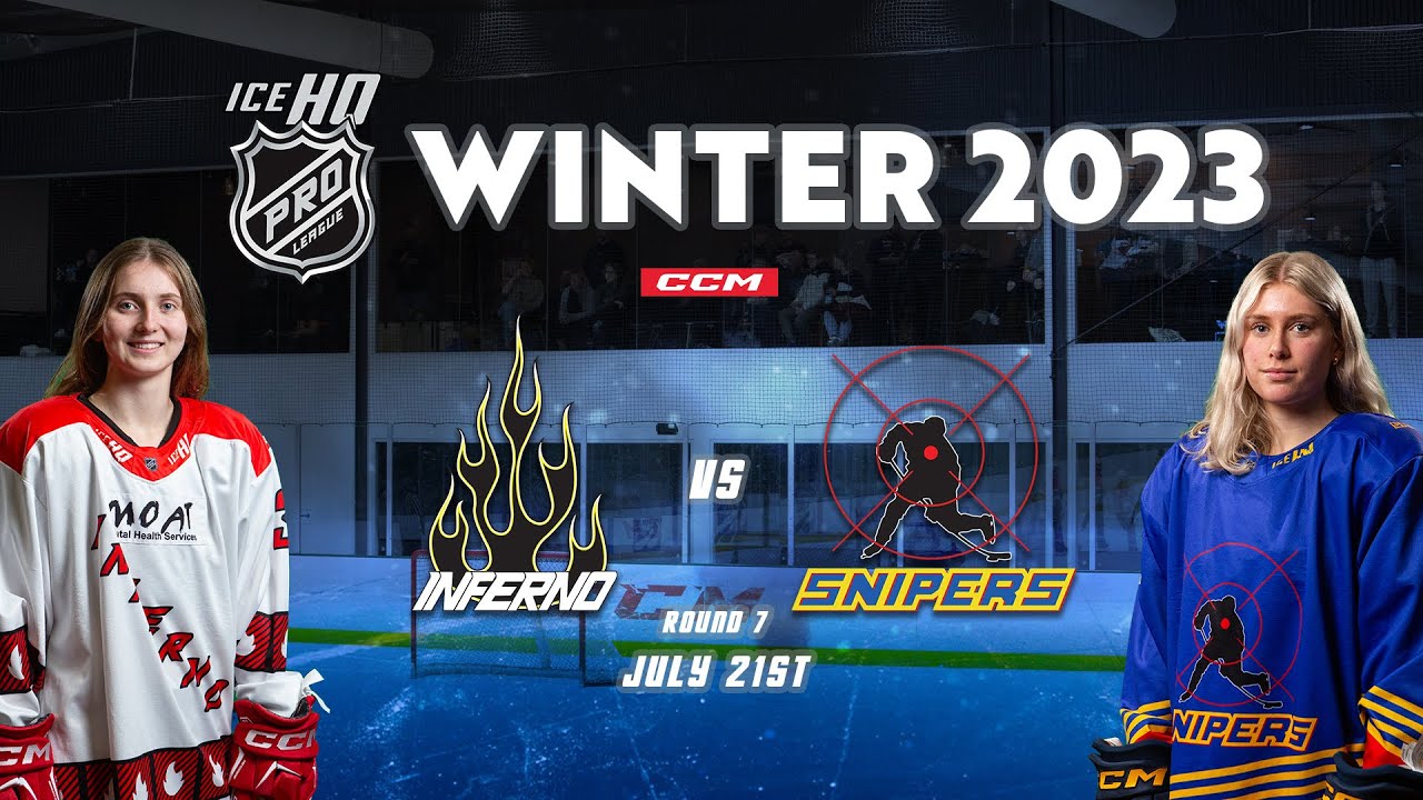 PWL - Inferno v Snipers - Round 7 - 21st July - iceHQ ice hockey - YouTube