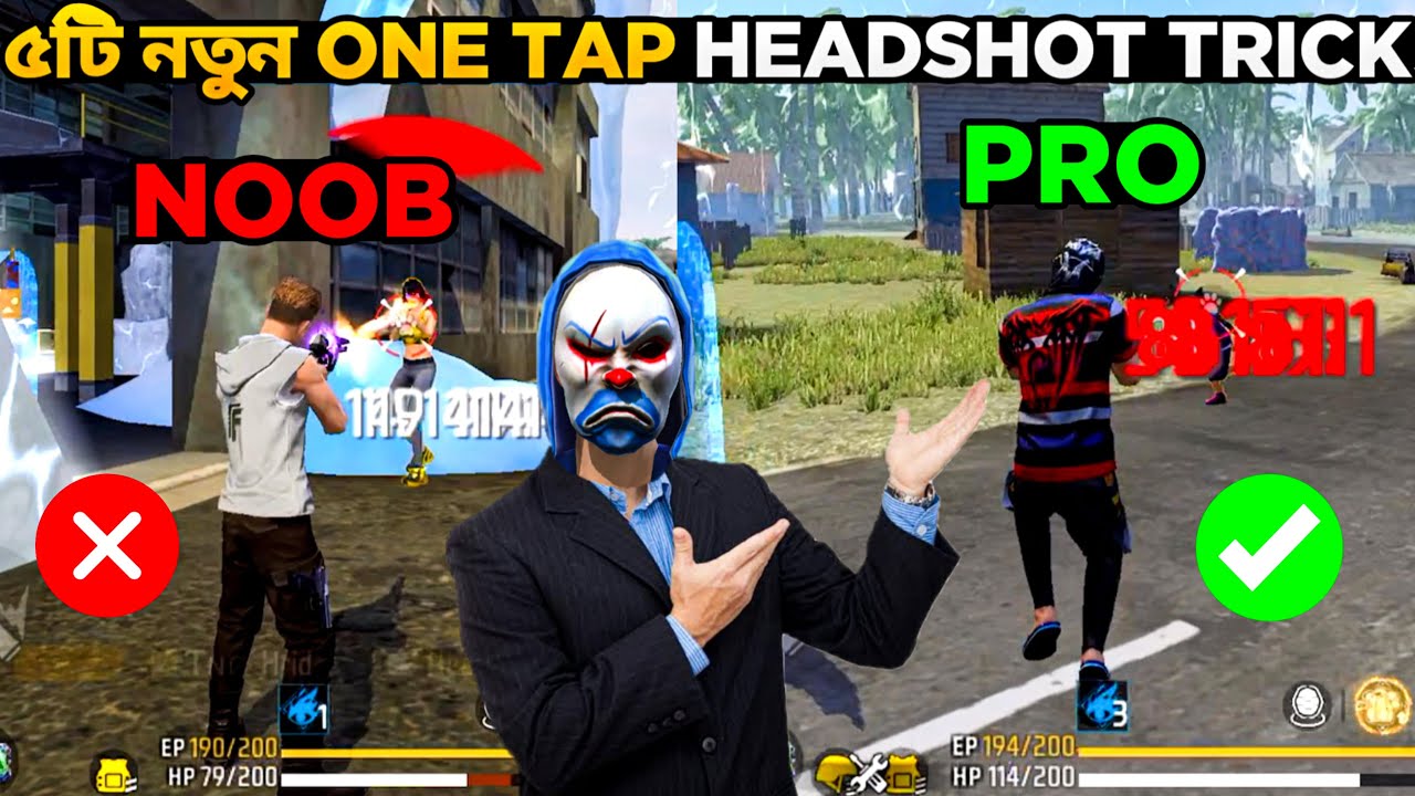 ৫টি নতুন One Tap Headshot Trick 😱 | Top 5 New One Tap Headshot Tricks 🔥 ...