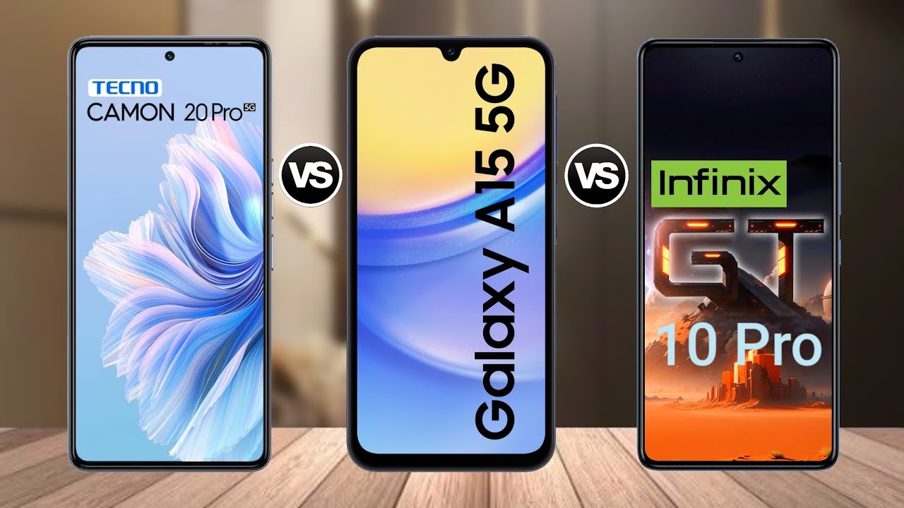 Tecno Camon 20 Pro vs Samsung Galaxy A15 5G vs Infinix GT 10 Pro ...
