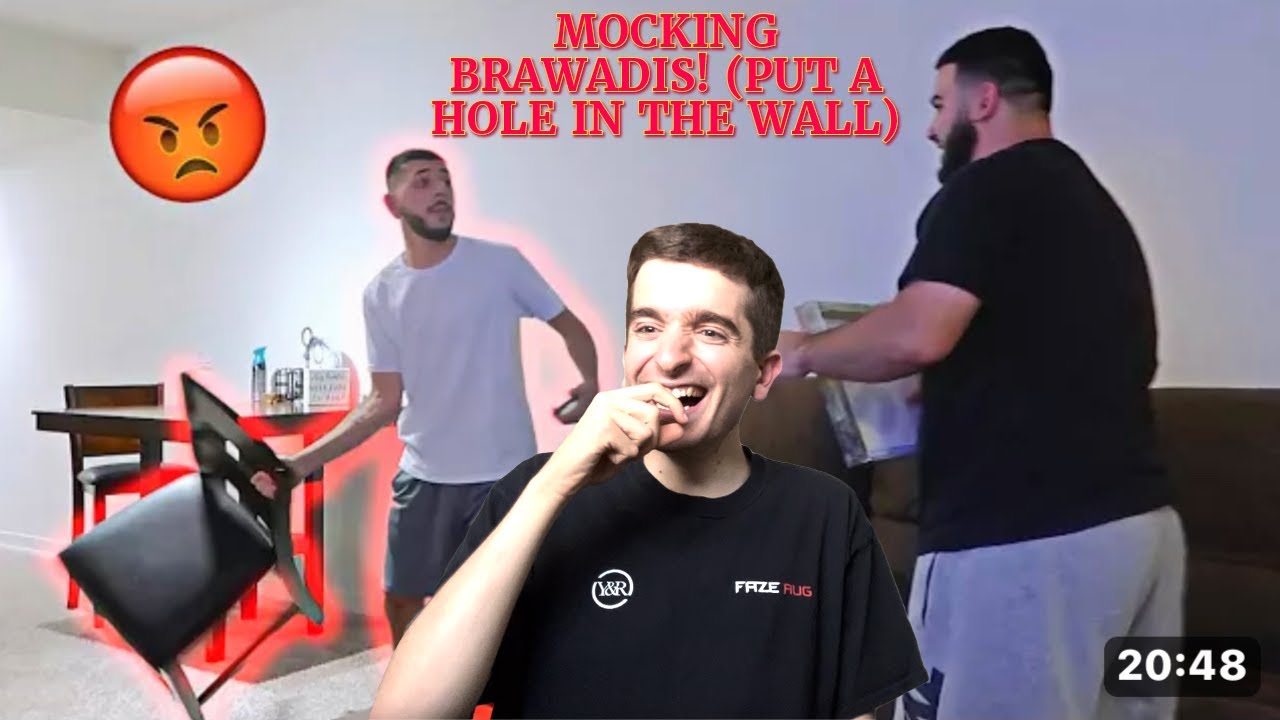 MOCKING BRAWADIS! PUT A HOLE IN THE WALL Brawadis | **Reaction** - YouTube