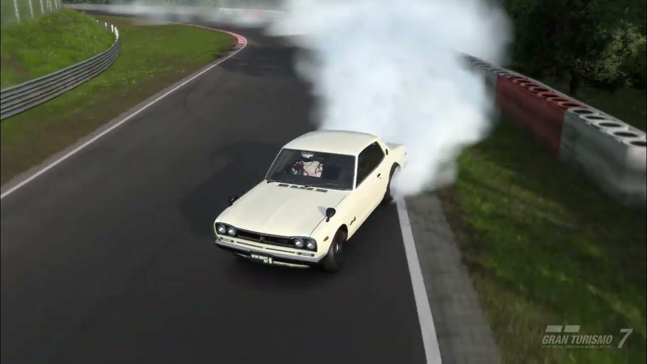 Hooning a Nissan SKYLINE Hard Top 2000GT-R (KPGC10) '70 at the Nürburgring - YouTube