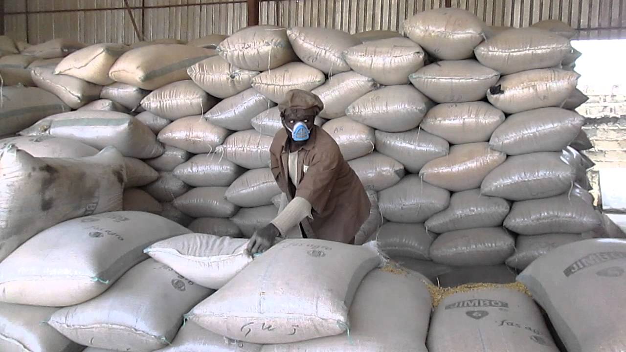 Unloading 100kg sacks - YouTube