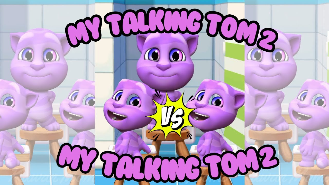 My Talking Tom 2 Purple vs My Talking Tom || ALL My Talking Tom Purple ...