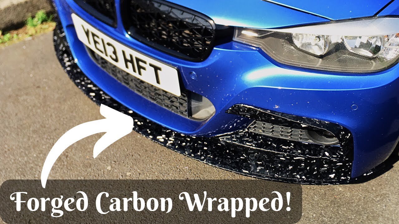 VviVid Forged Carbon Wrapped Splitter | BMW F30 330d - YouTube