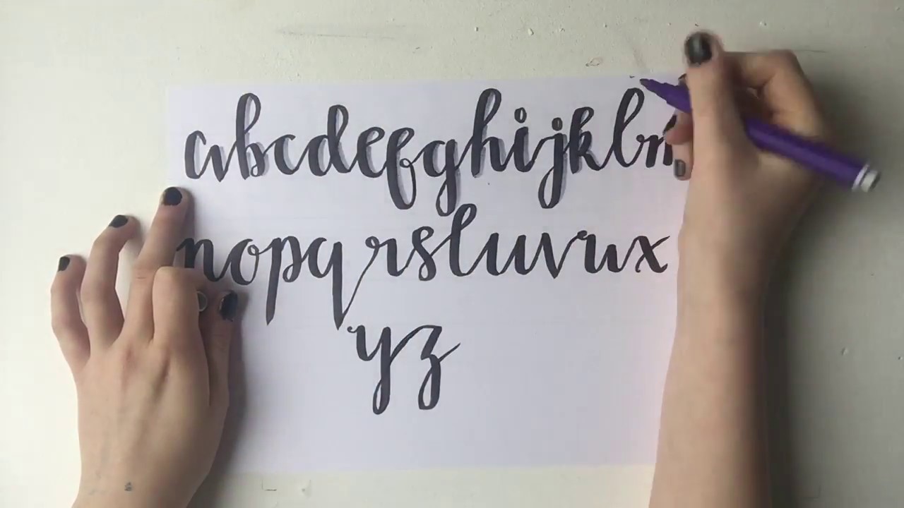 Brush Lettering Tutorial! || rubyrebecca - YouTube