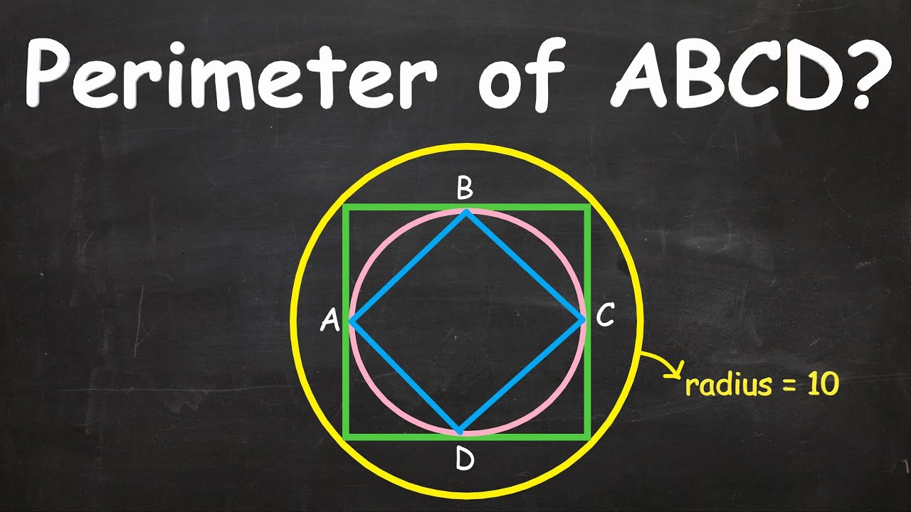 Calculating Perimeter | Innermost Quadrilateral with Outermost Circle ...