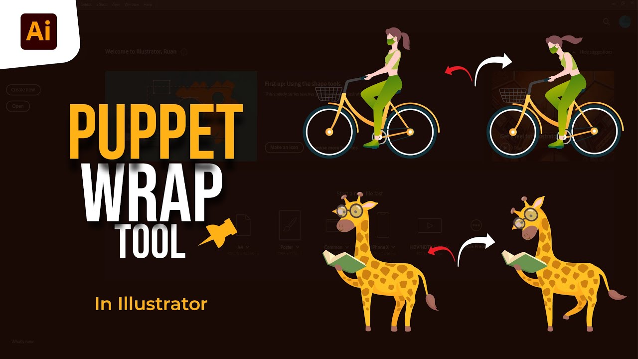 Puppet Wrap Tool in Illustrator | Illustrator Tutorial - YouTube