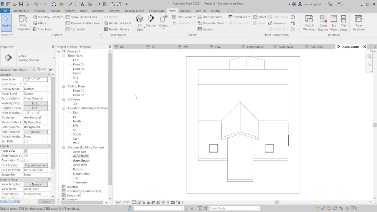 Revit Module 2022 04 05 Cardinal Axonometric Views - YouTube
