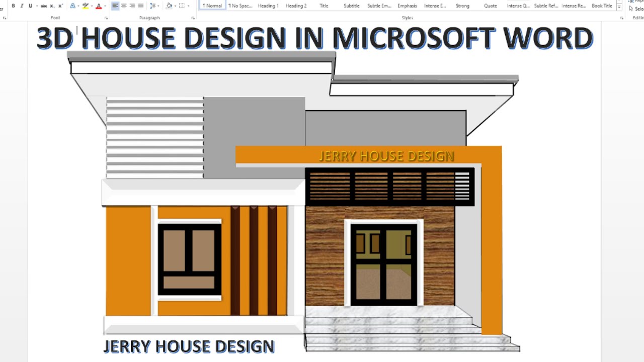 3D House Design In Microsoft Word Tutorial. How to make a house design ...