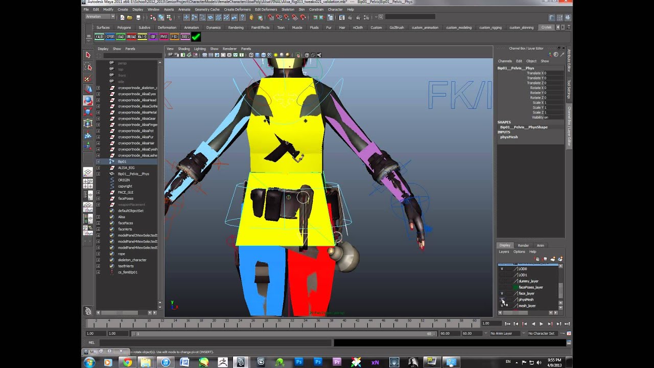 Custom Maya Character to CryEngine - Part 1 - YouTube