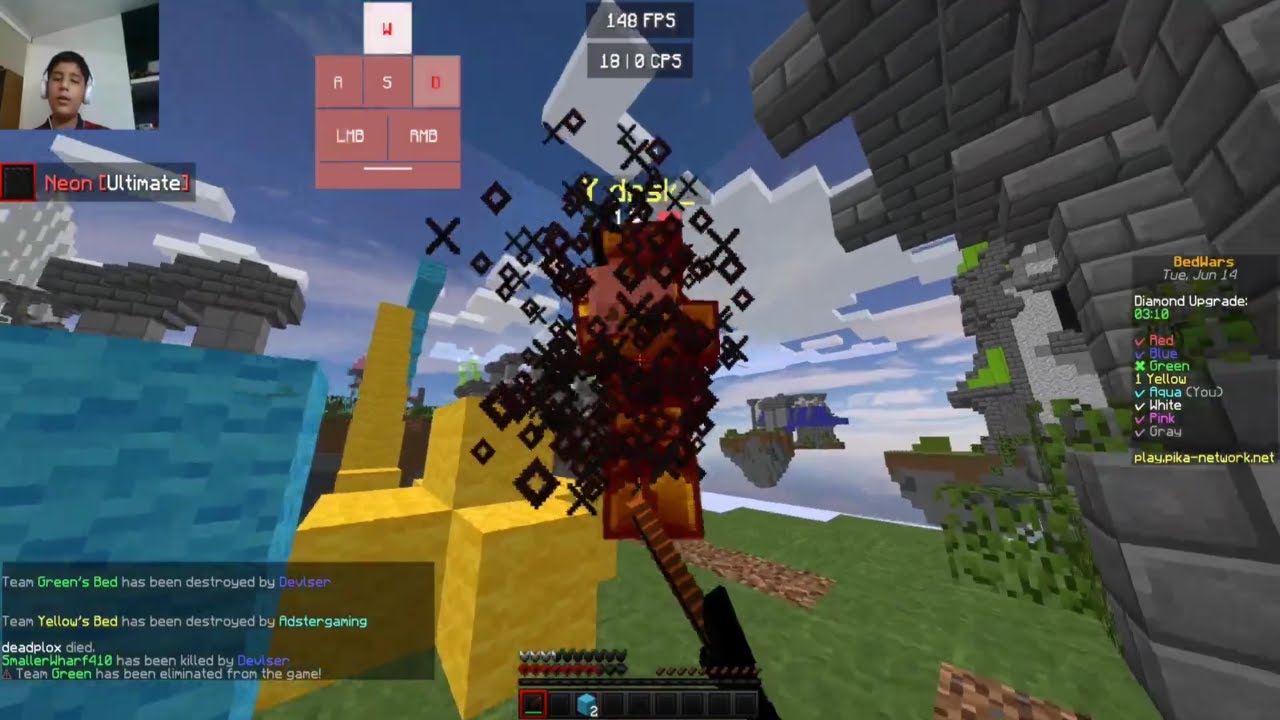 INSANE 3 kill streak ON SWEATY player!!( Minecraft BEDWARS)#minecraft ...