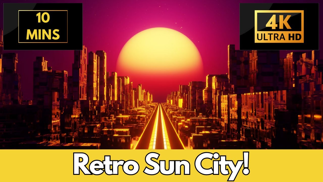 Retro Sun City Animation – 1 HOUR LOOP Satisfying Background Video ...