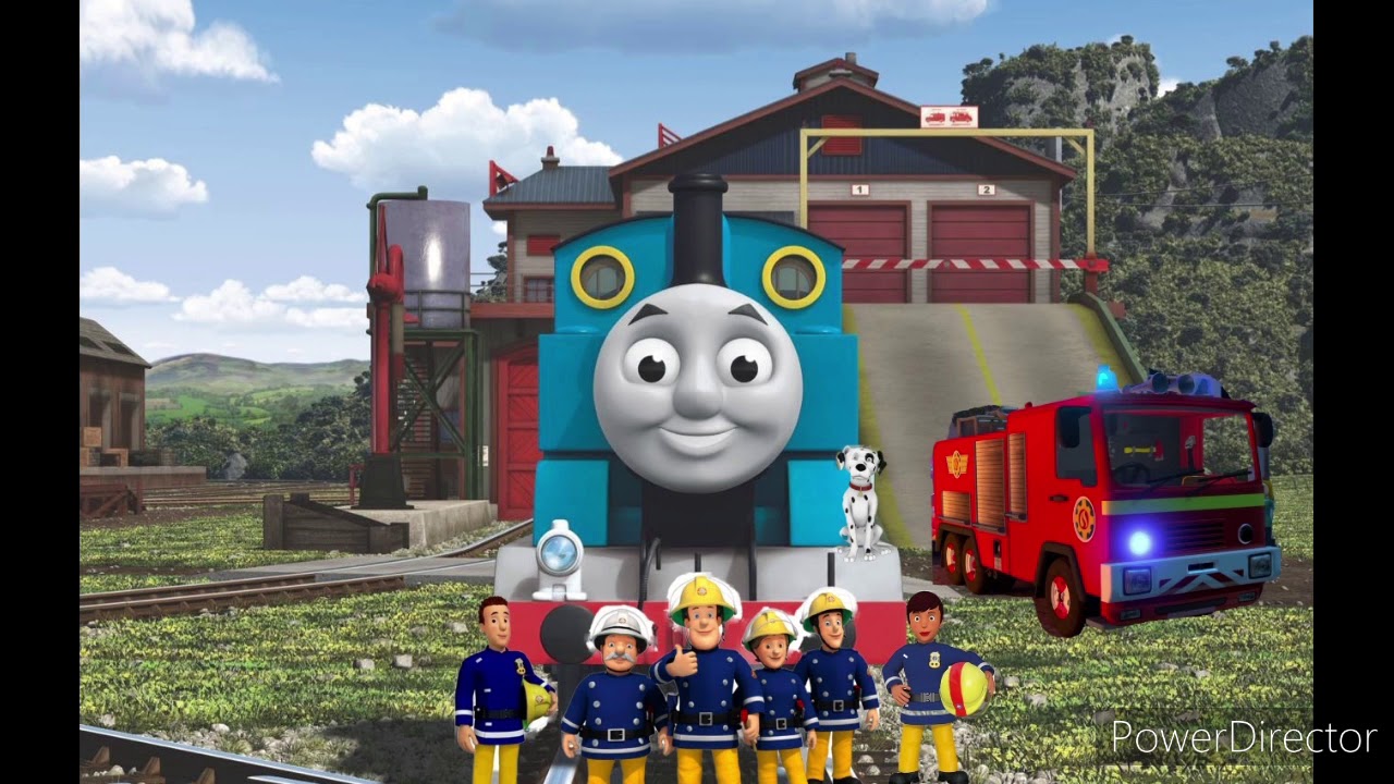 Thomas meets Fireman Sam & the Pontypandy Fire Crew - YouTube