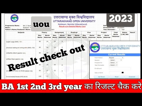 uttarakhand open University BA 2nd ,3rd year ka results check kren ...