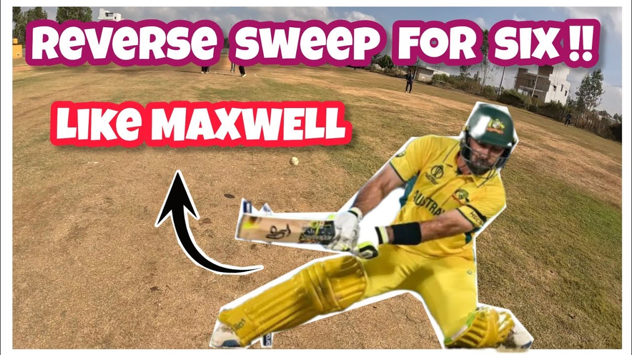 tried the MAXWELL'S SWEEp 😍😳#maxwell#villagecricket#gopro #goprocricket ...