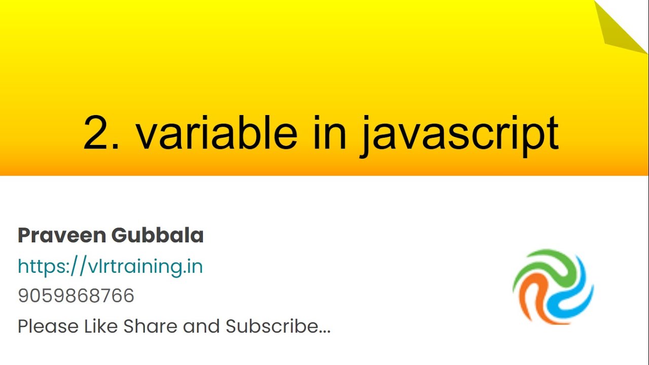 Variable in javascript || Javascript Foundation Training Videos In ...