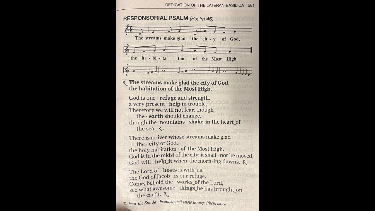 Dedication of the Lateran Church Psalm 46 MUSIC - YouTube