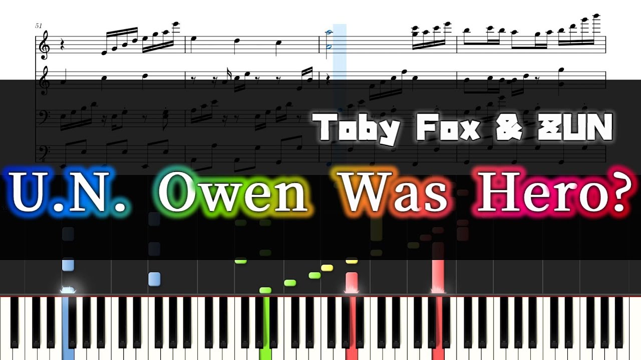 【Toby Fox & ZUN】U.N. Owen Was Hero? ピアノ連弾 楽譜 Piano duet Sheet music ...