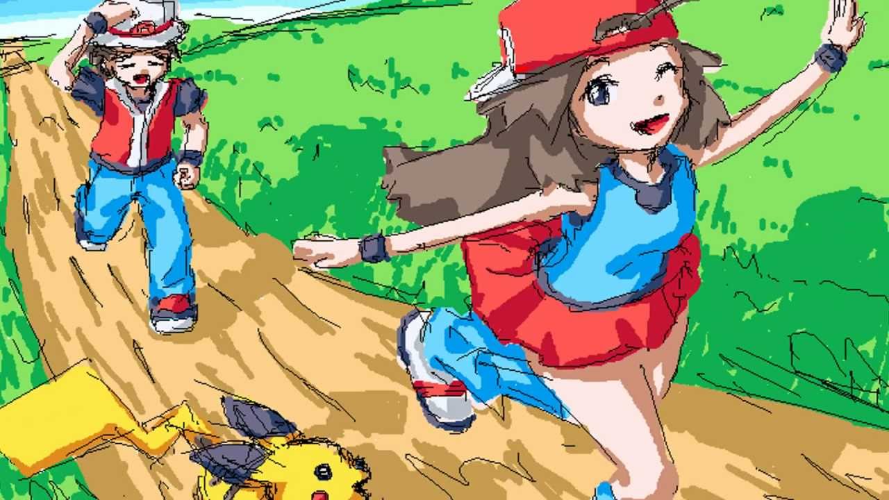 Pokemon Red And Leaf Kiss