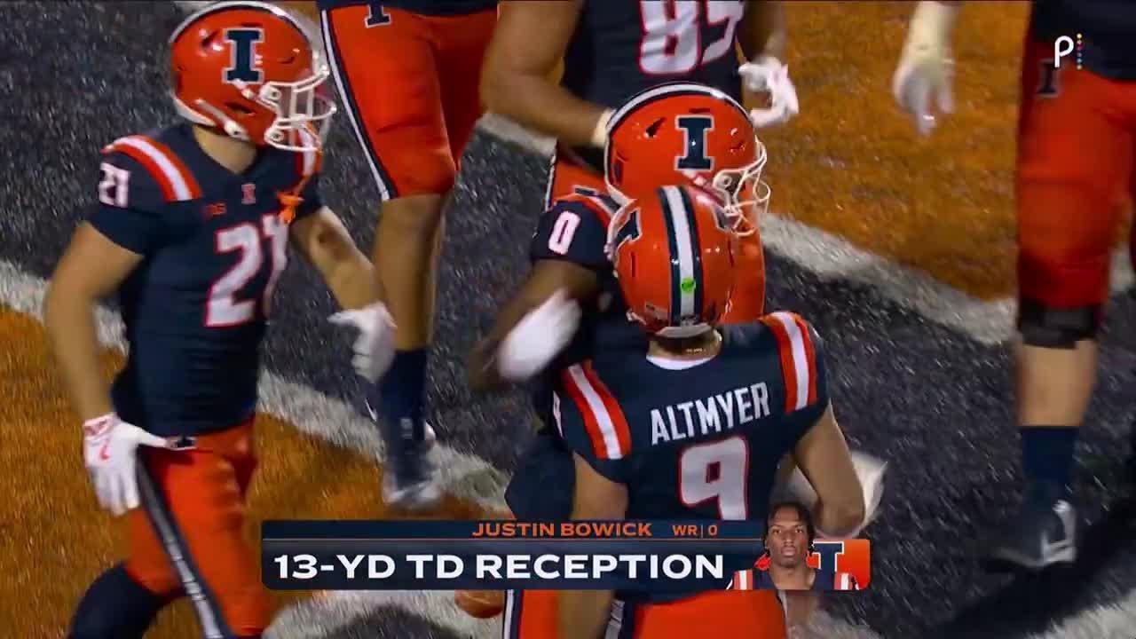 Justin Bowick Has a Pair vs. W. Illinois | Illinois Football | 08/29 ...
