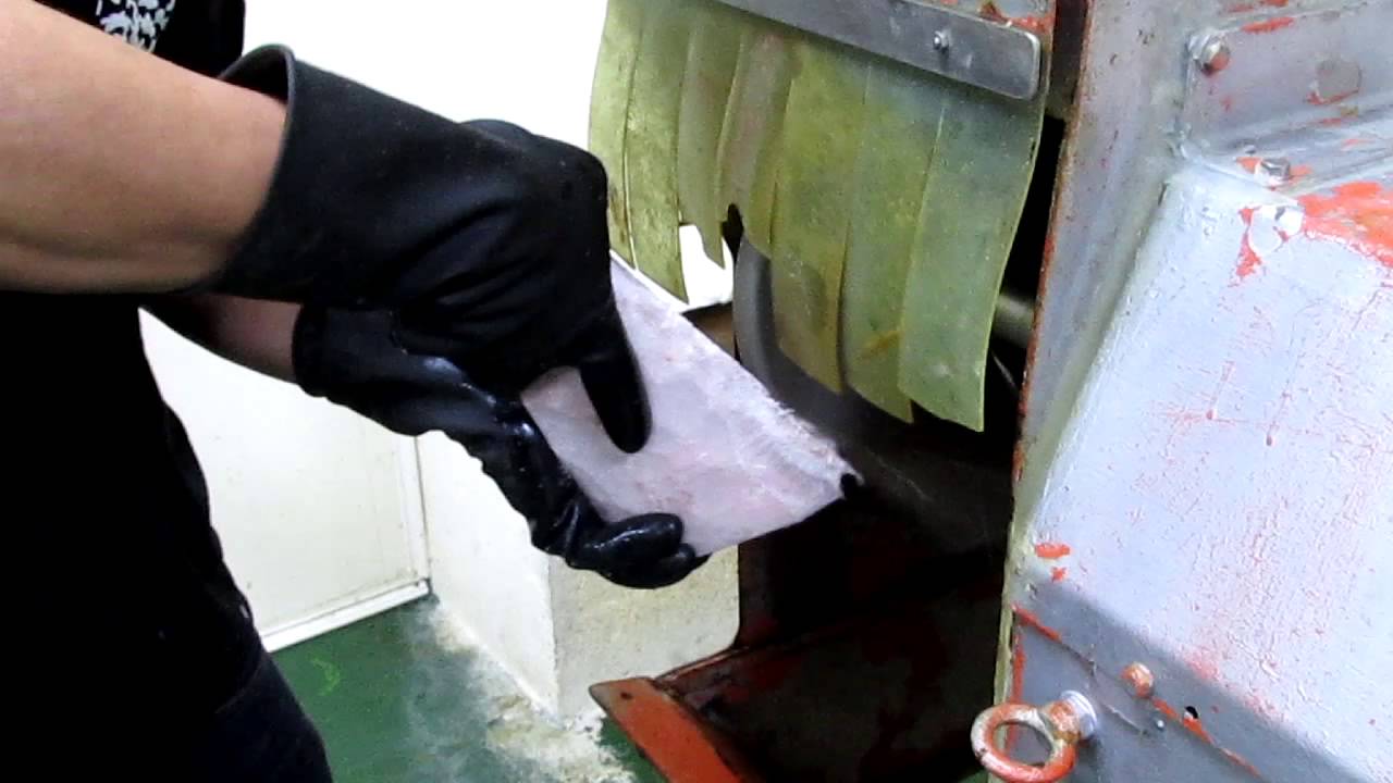 Tuna Cleaning and deboning machine FISH 磨骨机 - YouTube