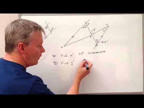 Working with angles GCSE question lines and triangles - YouTube