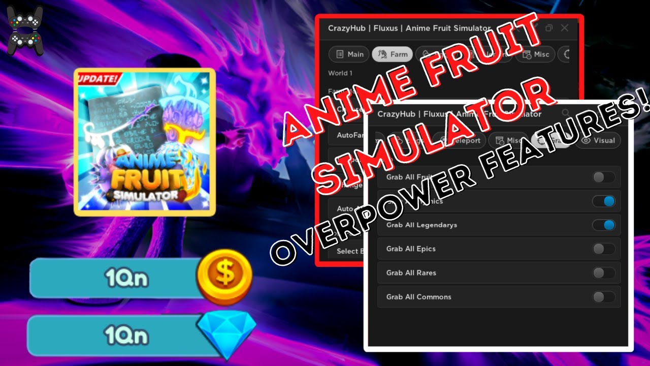 SCRIPT ANIME FRUIT SIMULATOR UNLIMITED GEMS | AUTO FARM | MOBS | BOSS ...