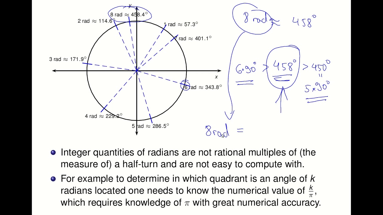 Angles part 14 radians and quadrants - YouTube