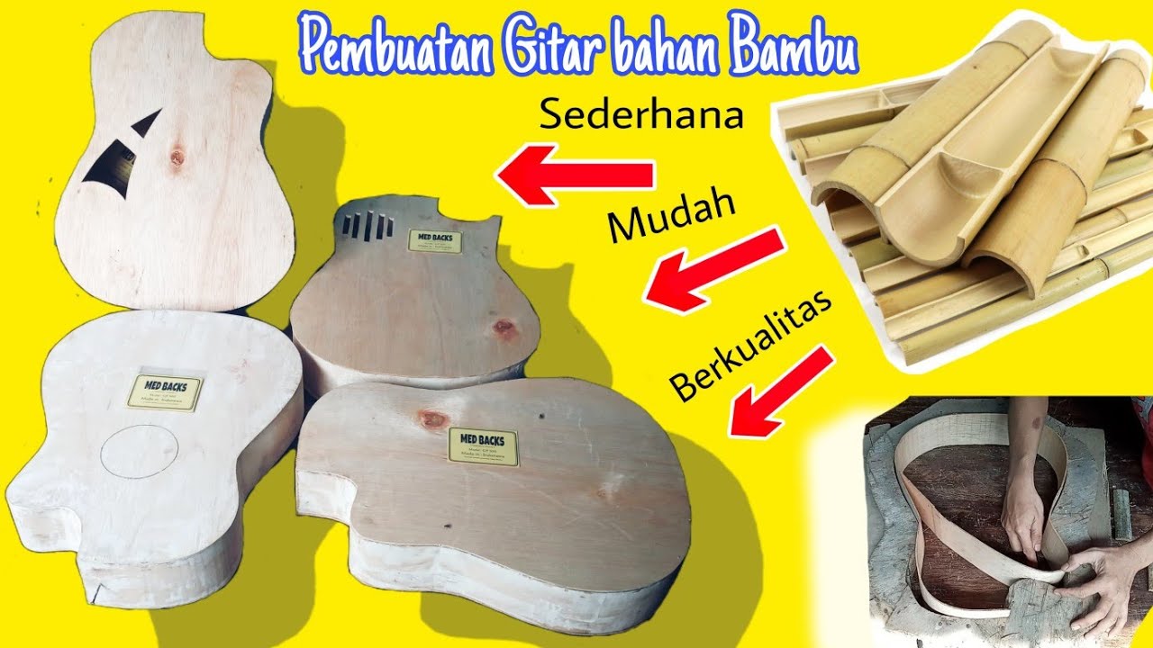 Membuat Body Gitar Akustik Bahan Bambu ! Cara Mudah Sederhana dan ...