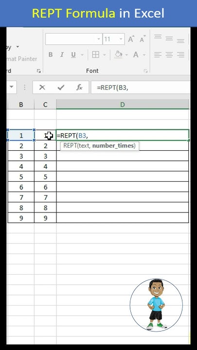 REPT Formula in Excel #excel #exceltips #exceltutorial #msexcel #microsoftexcel #developer # ...